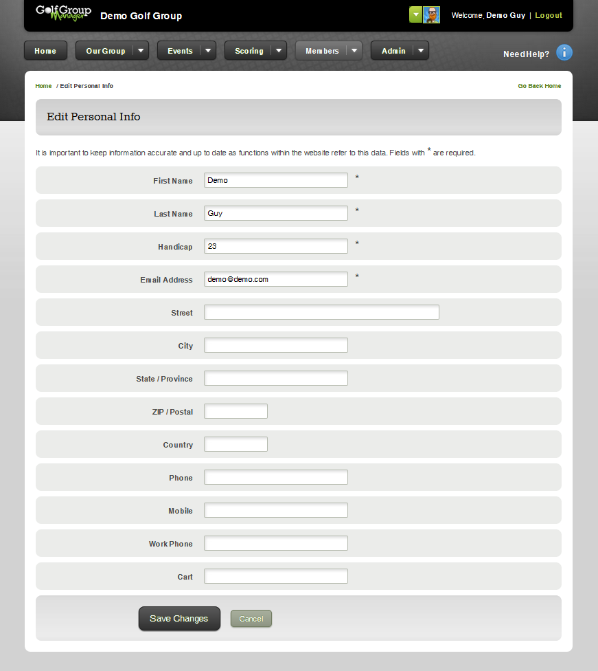 Golf League Management Software - Golf Group Manager