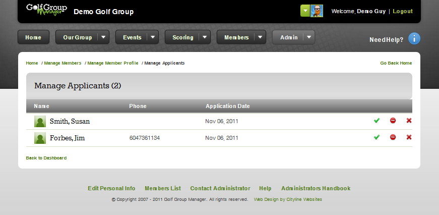 Golf League Management Software - Golf Group Manager