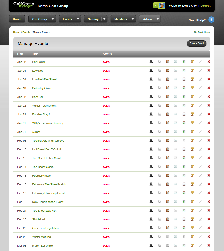 Golf League Management Software - Golf Group Manager
