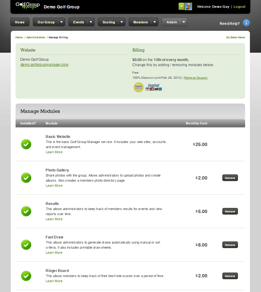 Golf League Management Software - Golf Group Manager